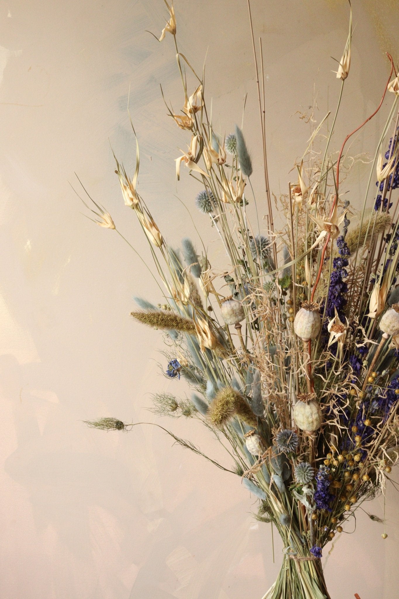 DRIED FLOWER BOUQUET - DUSTY BLUES HUES – Design by Nature Flowers